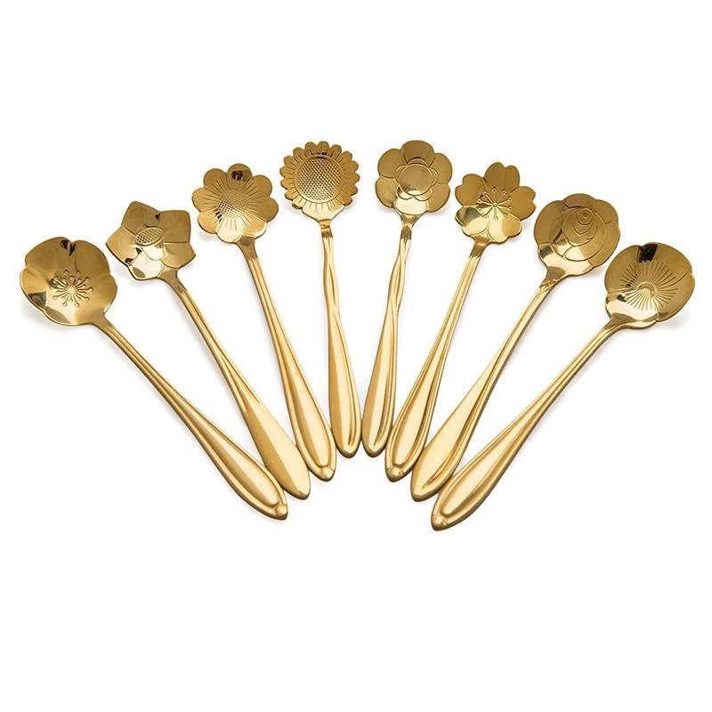 Floral Shaped Stainless Steel Tea Spoons Set - Nature Eco Shop