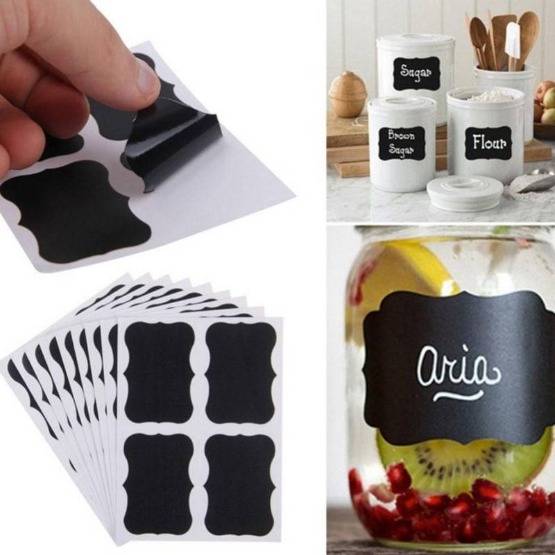 Black Label Stickers Set For Jars & Glass - Nature Eco Shop