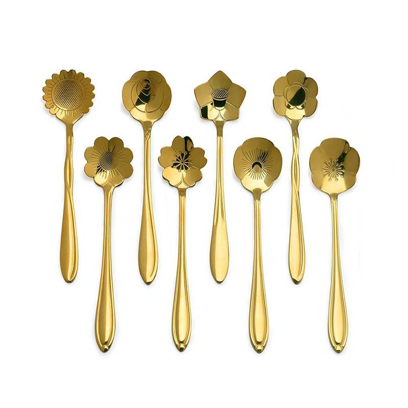 Floral Shaped Stainless Steel Tea Spoons Set - Nature Eco Shop