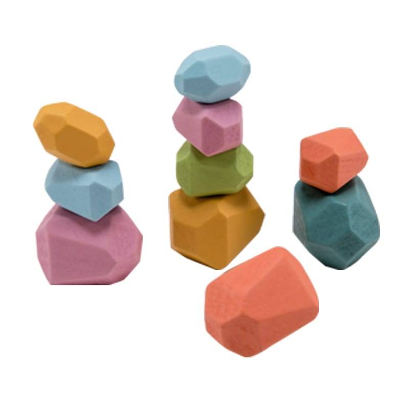 Nordic Wooden Color Stacked Stone Building Blocks