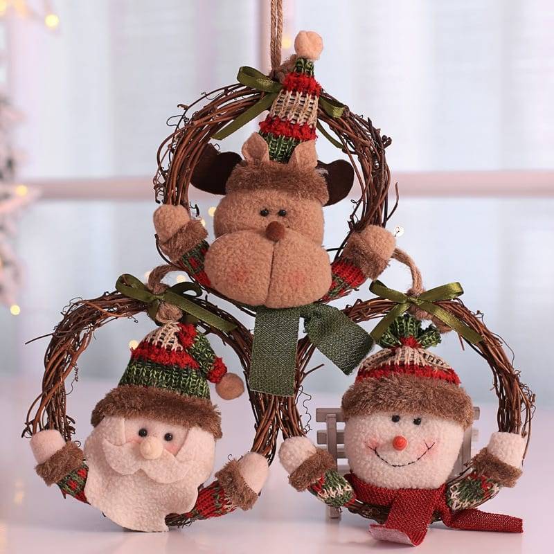 Wreath Design Textile Holiday Ornament Stuffed Toy